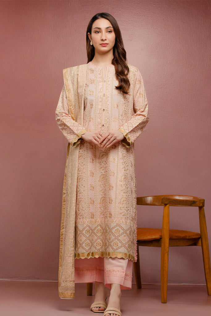 Eden Robe Block Print Cambric 3 Piece - EWU5M1-024-3P – Dar Emporium