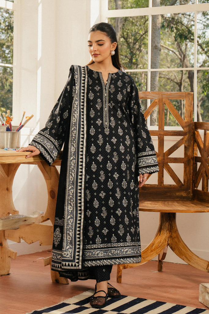Eden Robe Block Print Cambric 3 Piece - EWU5M1-006-3P – Dar Emporium